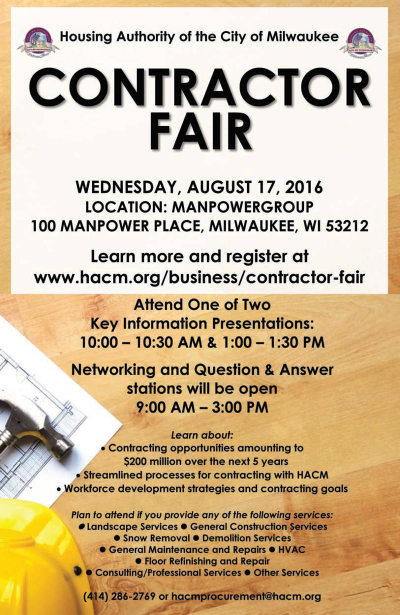 Contractor Fair Wednesday August 17th - Milwaukee Courier Weekly Newspaper