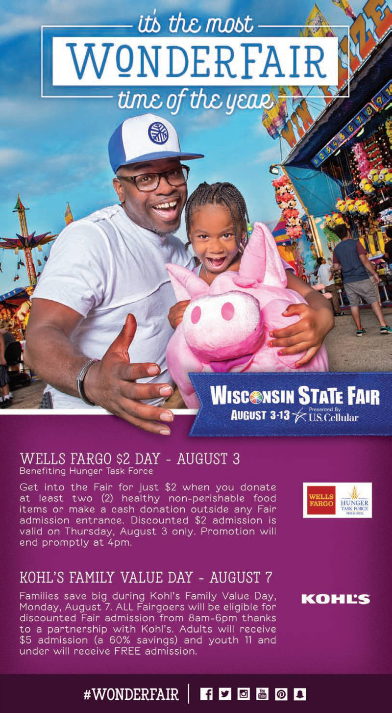 Wisconsin State Fair August 3-13 Discounted Admission Promotions ...