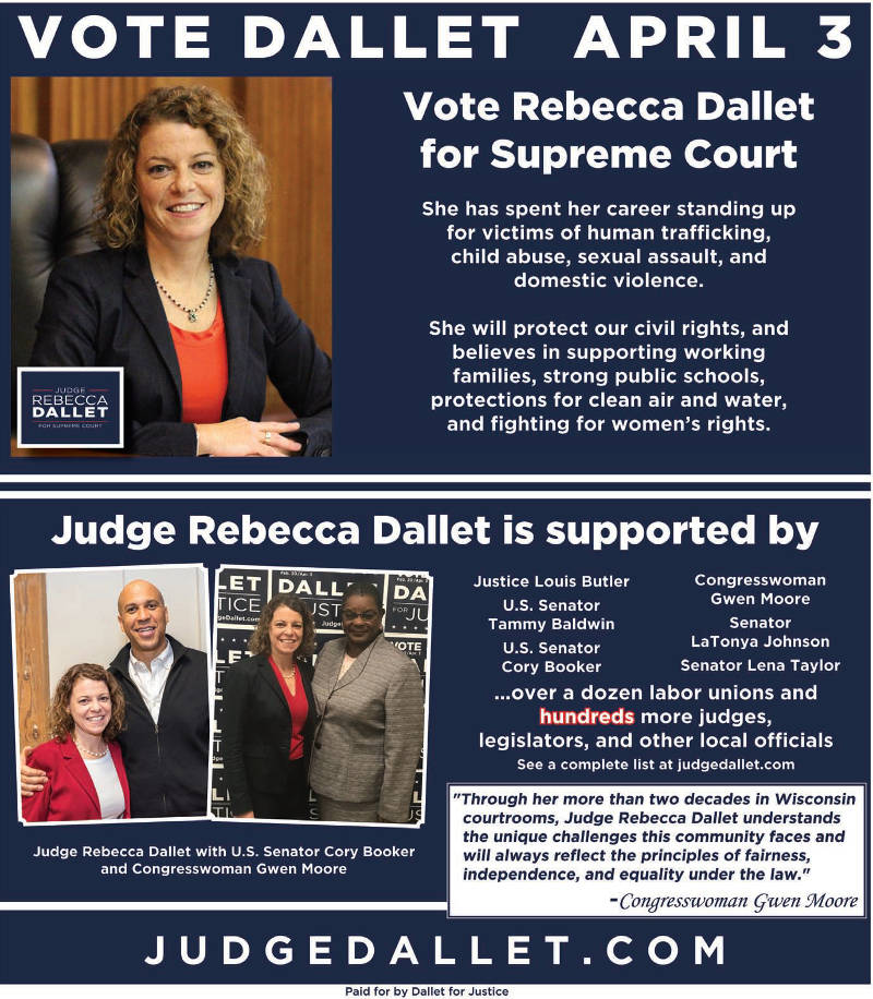 Vote Judge Rebecca Dallet for Supreme Court on April 3rd - Milwaukee ...