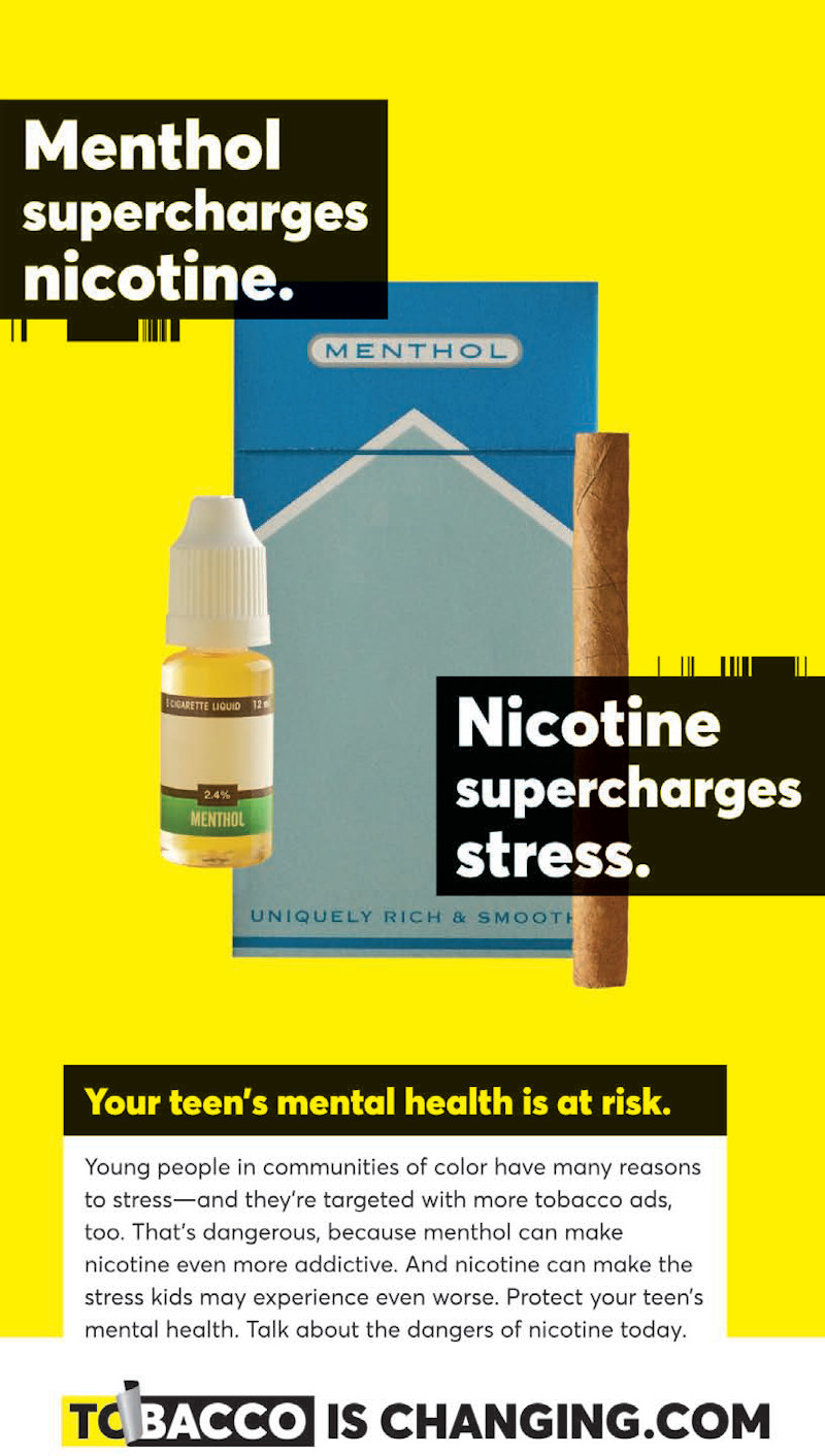 Menthol supercharges nicotine. Nicotine Supercharges stress ...