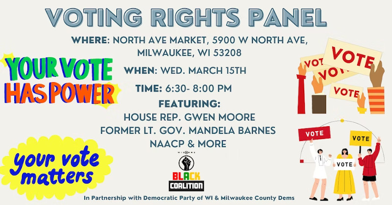 Voting Rights Panel with Gwen Moore and Mandela Barnes on March 15 ...